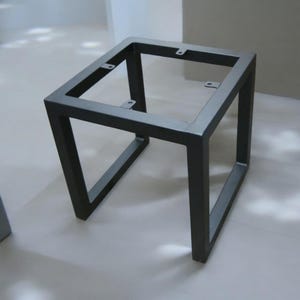 Unique Cube Shaped Iron Table Base, Creative Black Dining Table Base ...