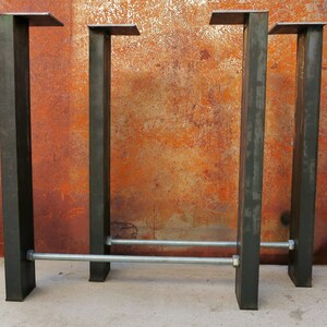 Industrial Metal Table Legs (set of 2) Channel + Threaded Rod - Etsy