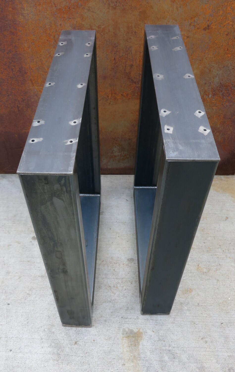 Thick Industrial U Shape Metal Table Legs 4x2 | Etsy