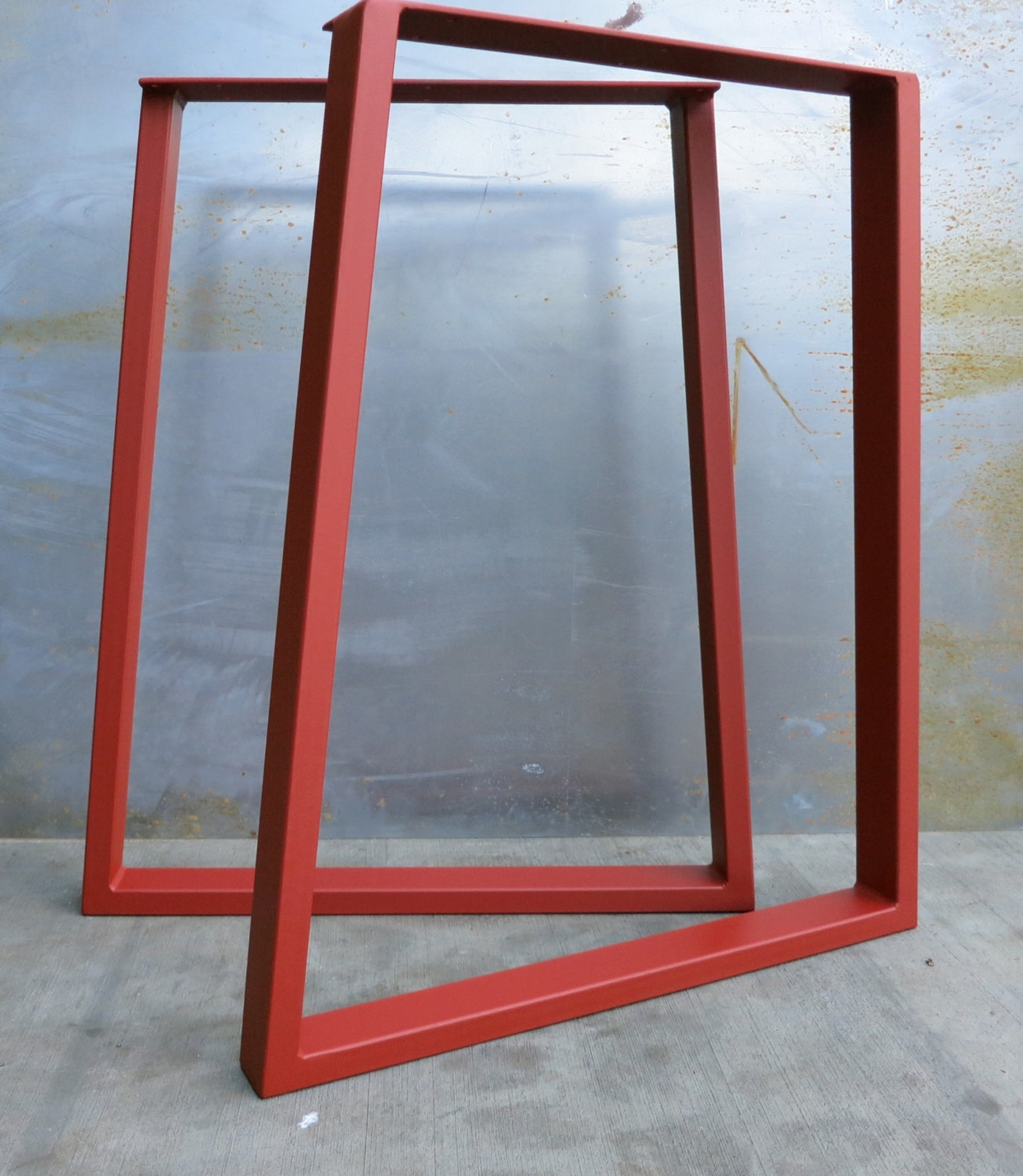 Trapezoid Steel Table Legs 2x1 Any Size - Etsy