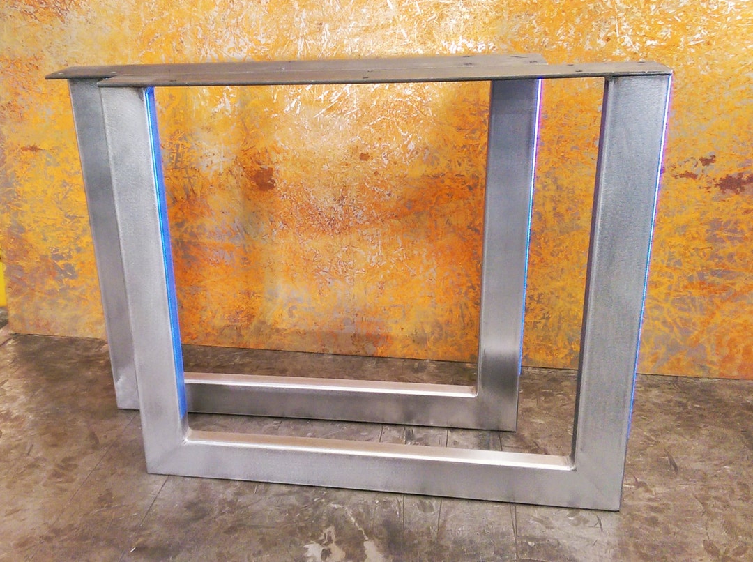 U Shape Table Legs 2x1 Polished Steel - Etsy