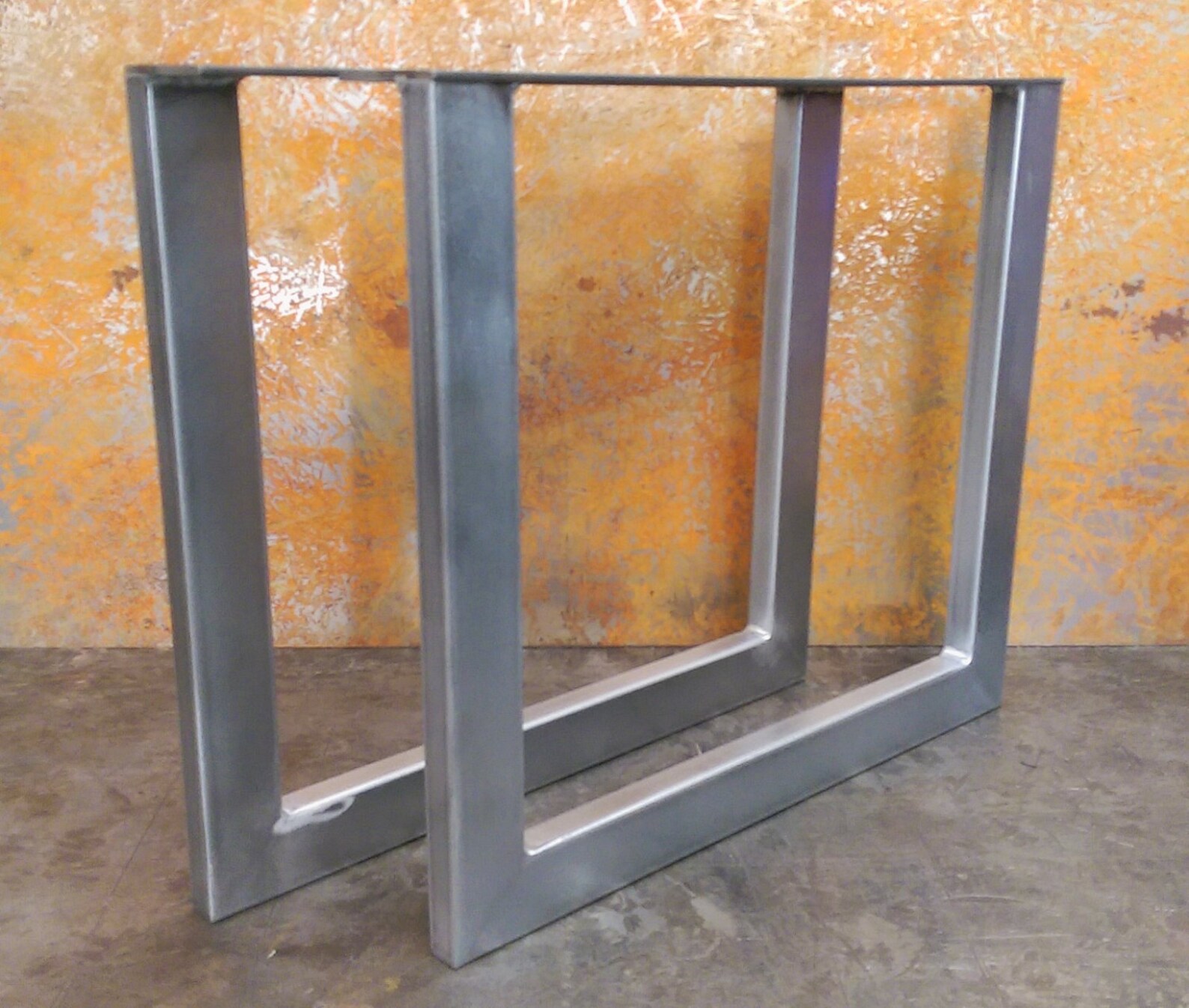 U Shape Table Legs 2x1 Polished Steel - Etsy