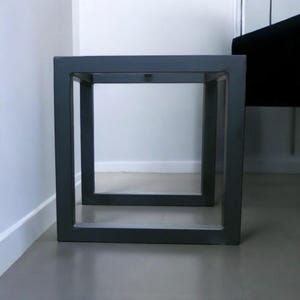 Unique Cube Shaped Iron Table Base, Creative Black Dining Table Base ...