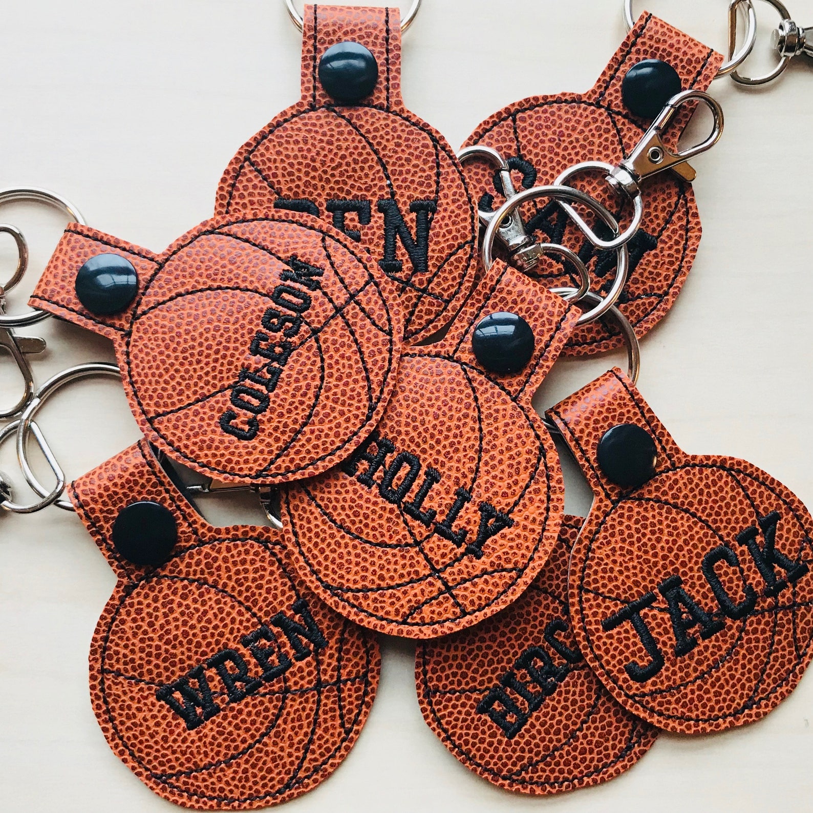 Personalized Basketball Keychain-small Basketball Leather-name - Etsy