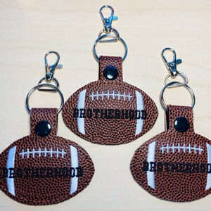 Personalized Football Keychain Embroidered Football Bag Tag - Etsy