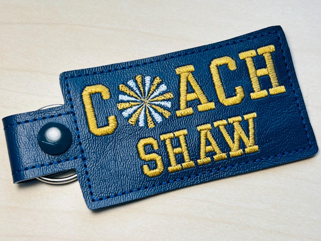 Cheer Coach Keychain, Cheer Coach Embroidered Bag Tag- Coach Keychain ...