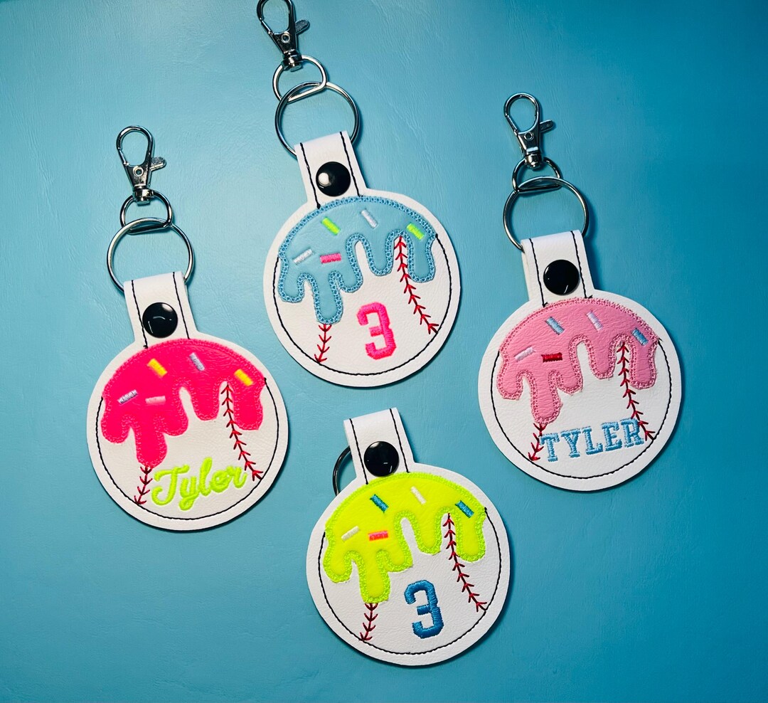 Baseball Ice Cream Drip Bag Tag, Baseball Bag Tag, Baseball Drip ...