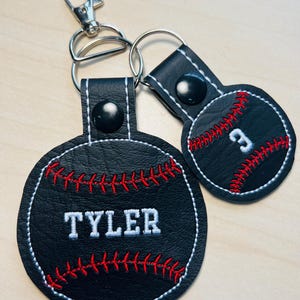 Embroidered Custom Color Small Baseball Keychain, Baseball Keychain ...