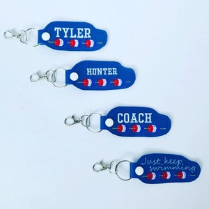 Embroidered Swim Team Keychain, Swim Bag Tag - Etsy