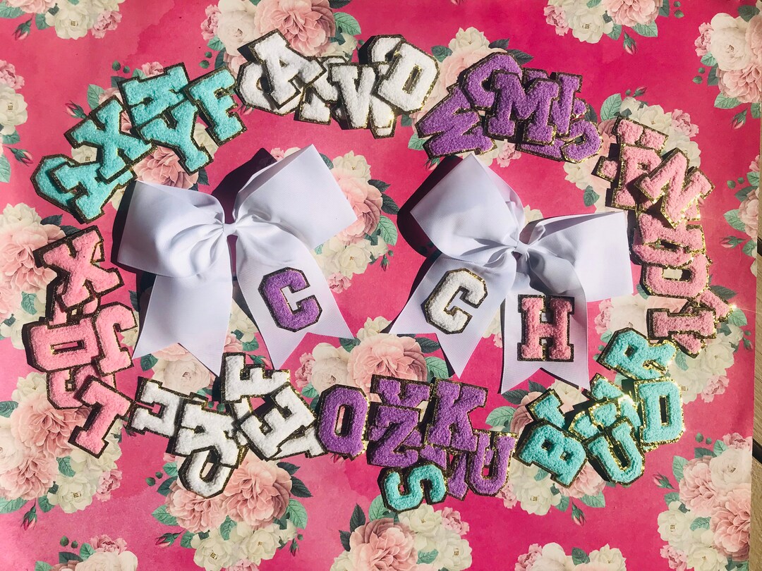 Cheer Bow- Chenille Letters, Custom Letter Cheer Bow - Etsy