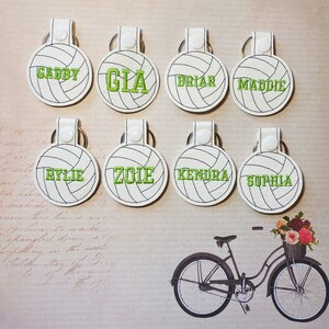 Personalized Volleyball Keychain SMALL Bag Tag- White Matte Name Only ...
