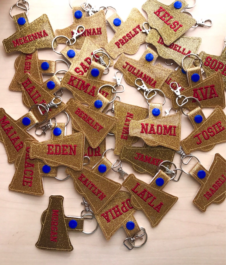 Cheer Keychain Cheerleader Embroidered Bag Tag Cheerleader | Etsy