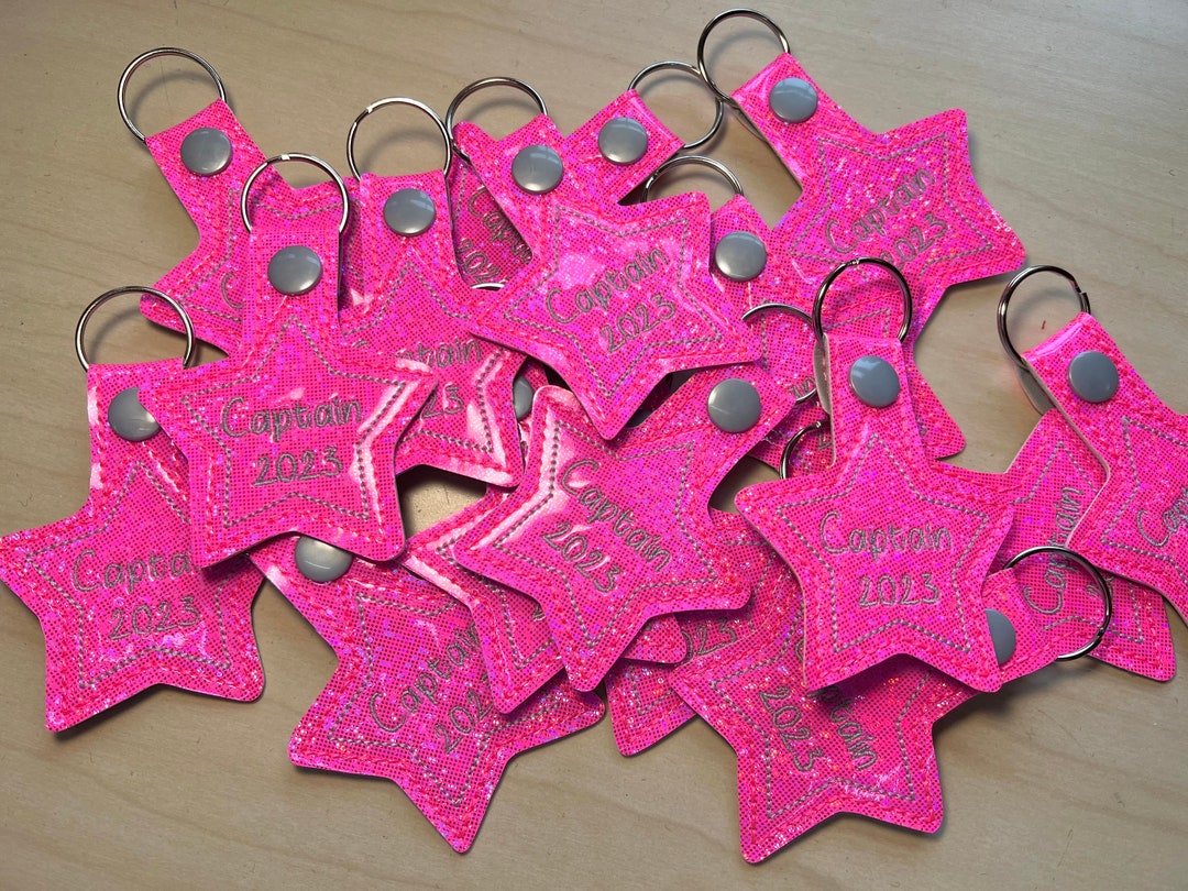 Captain Star Keychains, Star Key Fob, All Star Cheer - Etsy