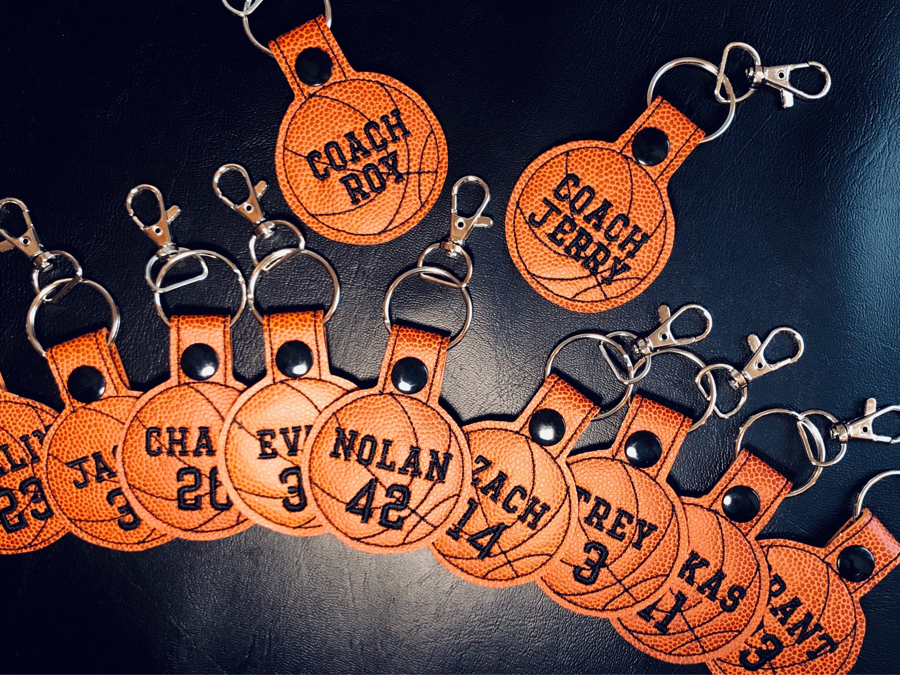Personalized Basketball Keychain-small Basketball Leather-name & Number ...