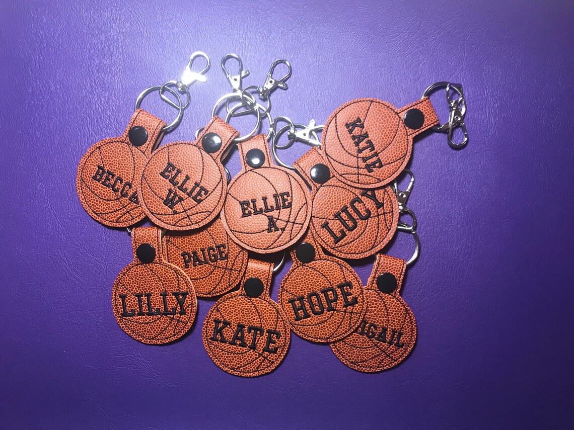 Personalized Basketball Keychain-small Basketball Leather-name - Etsy