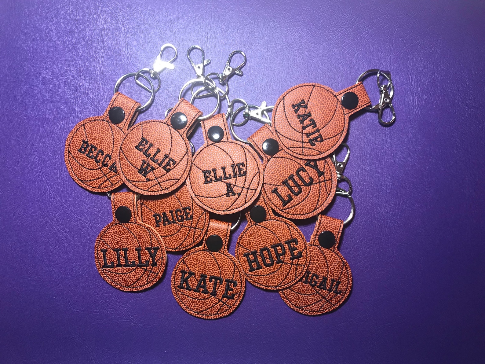 Personalized Basketball Keychain-small Basketball Leather-name - Etsy