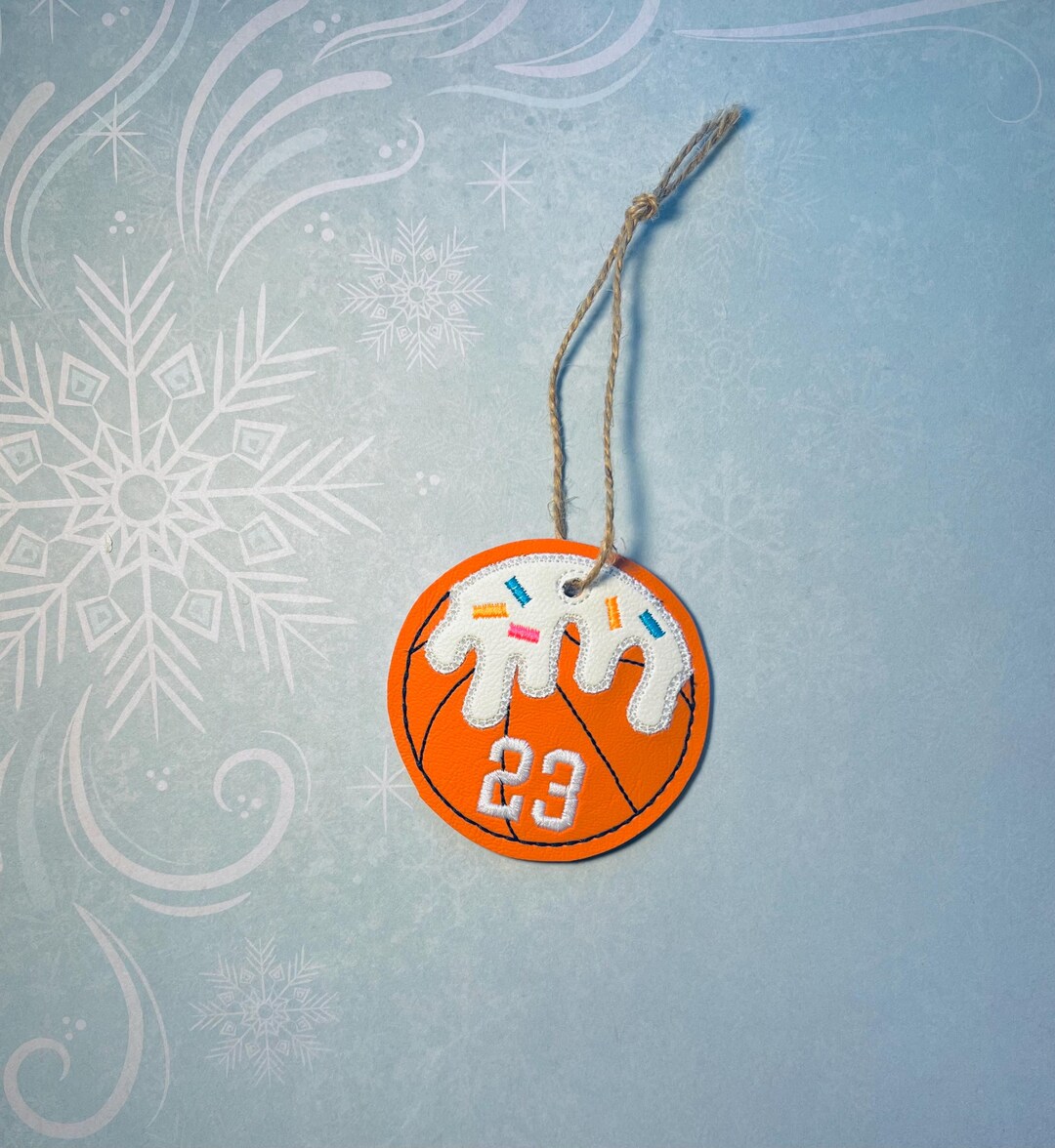 Basketball Ice Cream Drip Ornament, Custom Embroidered Basketball ...