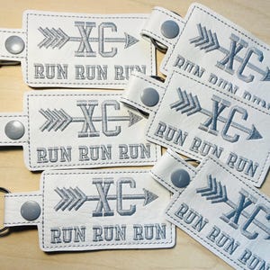 Cross Country Keychain, Cross Country Embroidered Bag Tag- Cross ...
