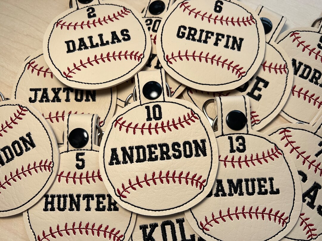 Vintage Baseball Bag Tags, Personalized Baseball Keychain - Etsy