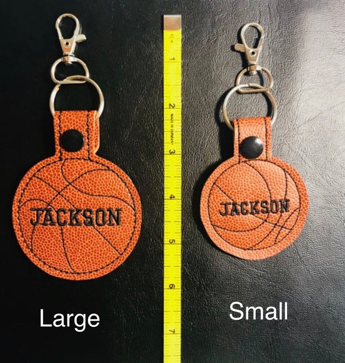 Personalized Basketball Keychain Small-cursive Name & Number, Two Names ...