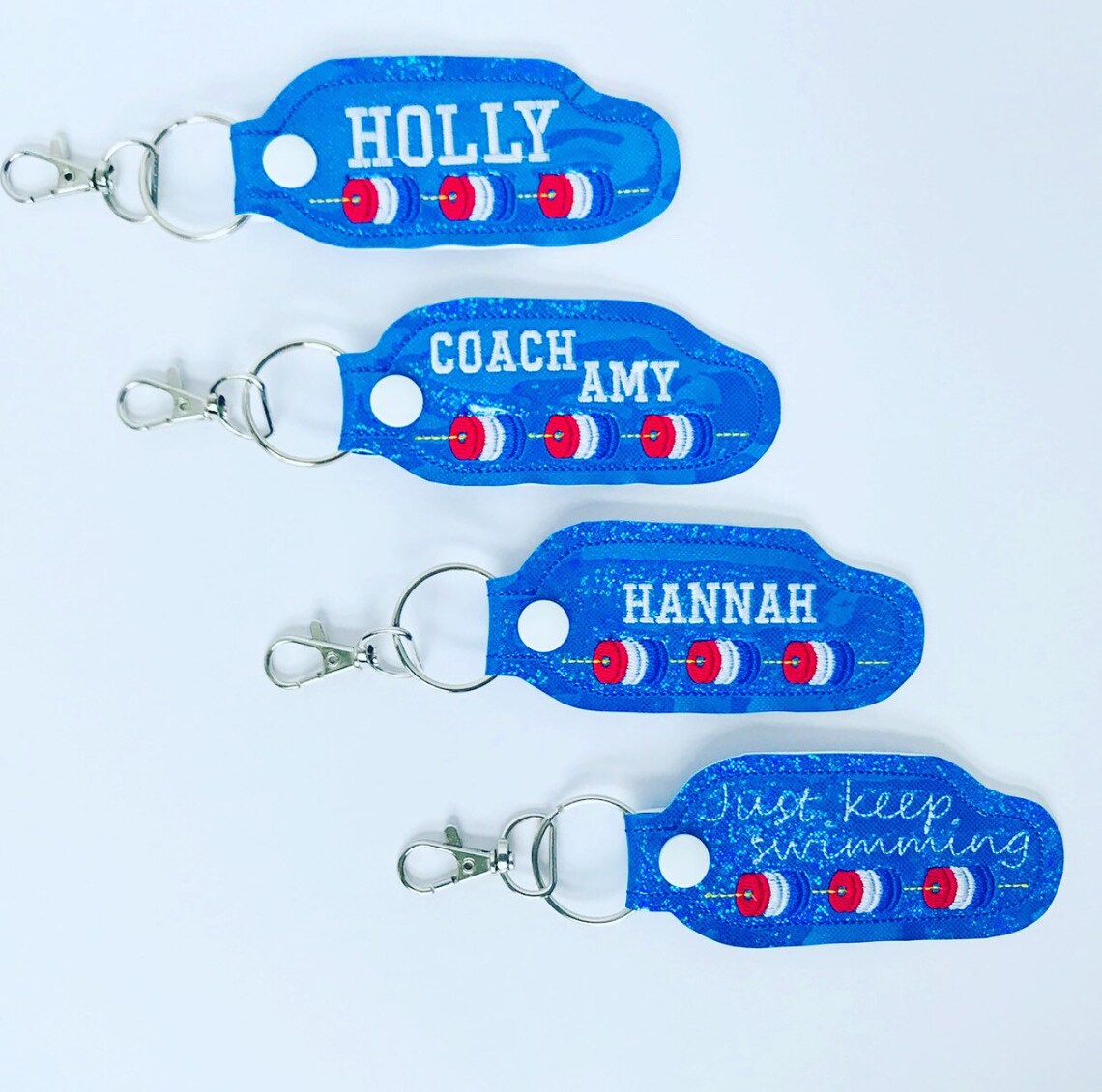 Embroidered Swim Team Keychain Swim Bag Tag - Etsy