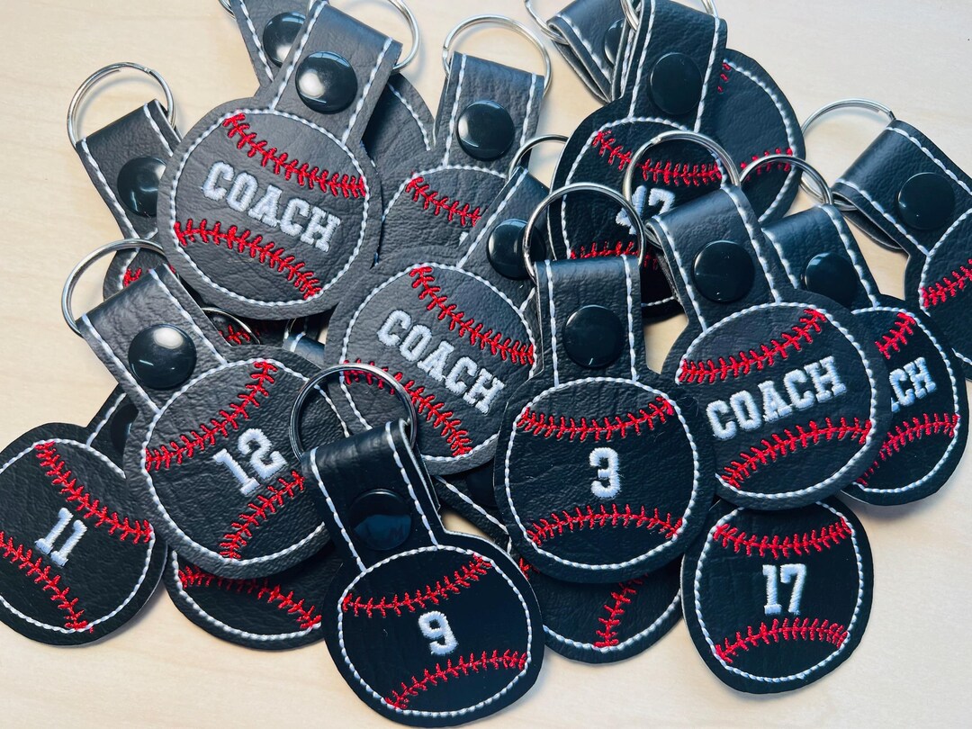 Embroidered Custom Color Small Baseball Keychain, Baseball Keychain ...