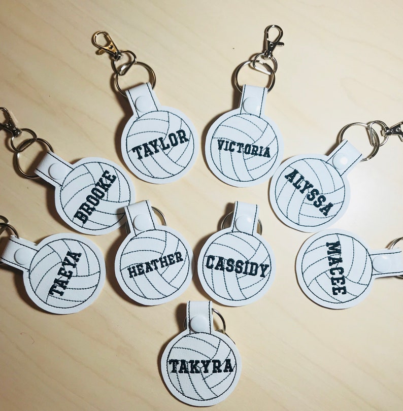 Personalized Volleyball Keychain SMALL Bag Tag White Matte | Etsy