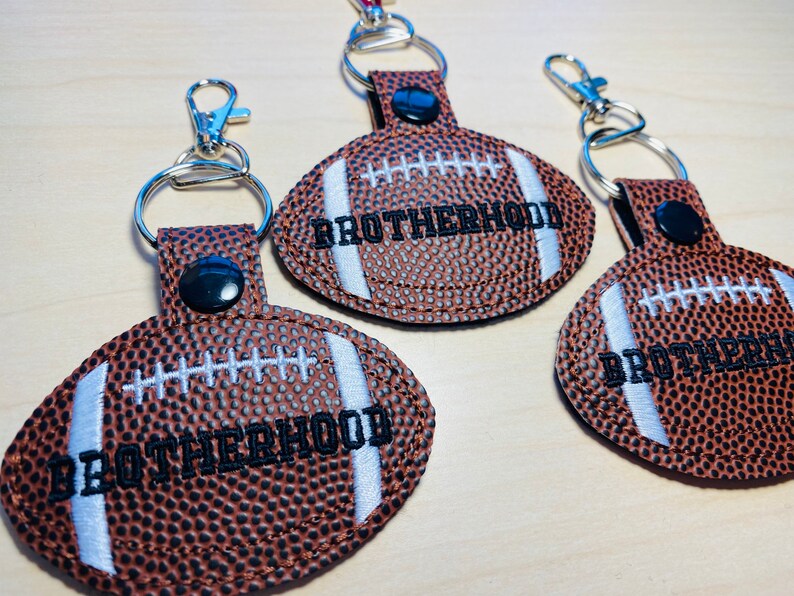 Personalized Football Keychain Embroidered Football Bag Tag - Etsy