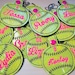 Softball Cursive Name & Number Bag Tags, Personalized Softball Green ...