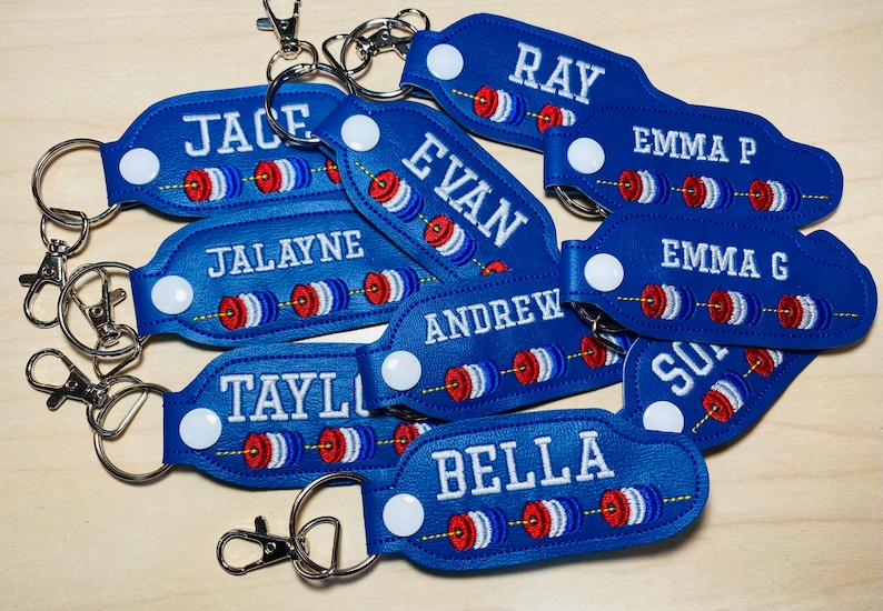 Embroidered Swim Team Keychain Swim Bag Tag - Etsy
