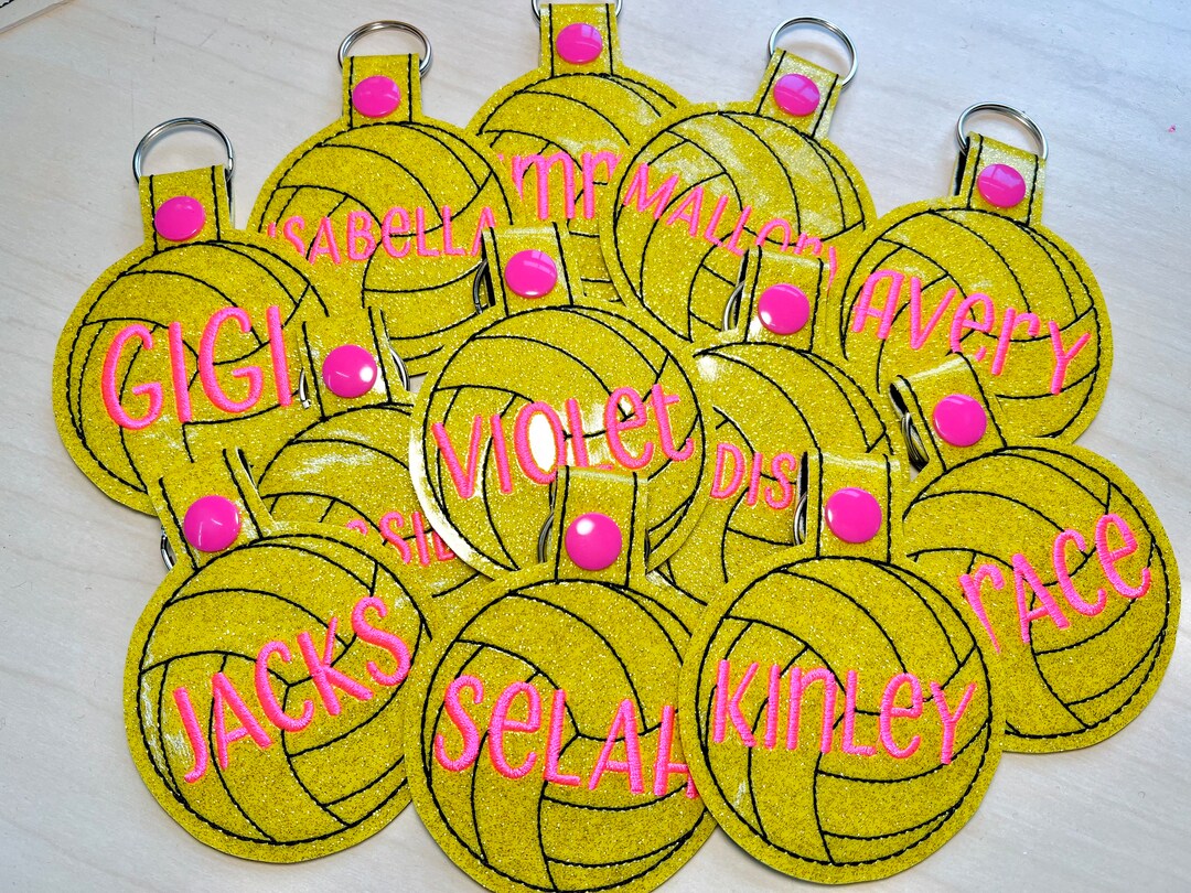 Personalized Water Polo Keychain- Yellow Glitter Keychain, Bag Tag ...