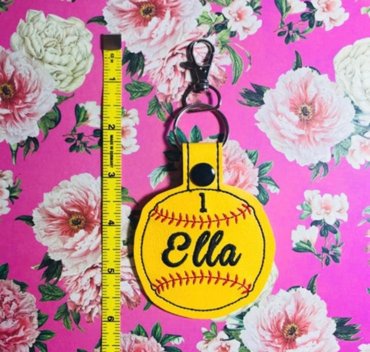 Softball Cursive Name & Number Bag Tags, Personalized Softball Green ...