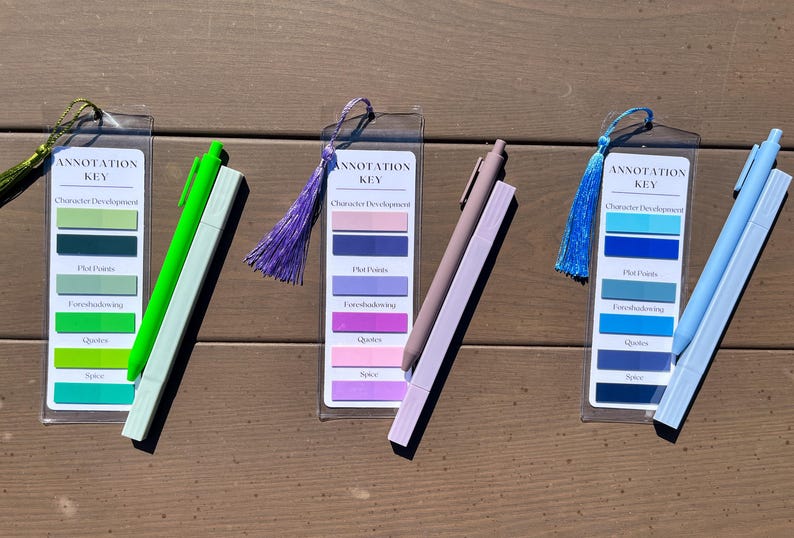 Annotation Key Bookmark With Pen and Highlighter • Annotation Supplies ...