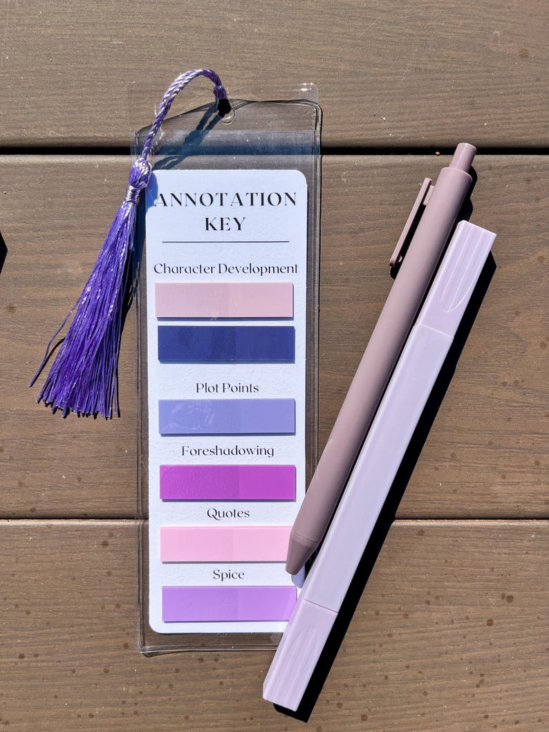 Annotation Key Bookmark With Pen and Highlighter • Annotation Supplies ...