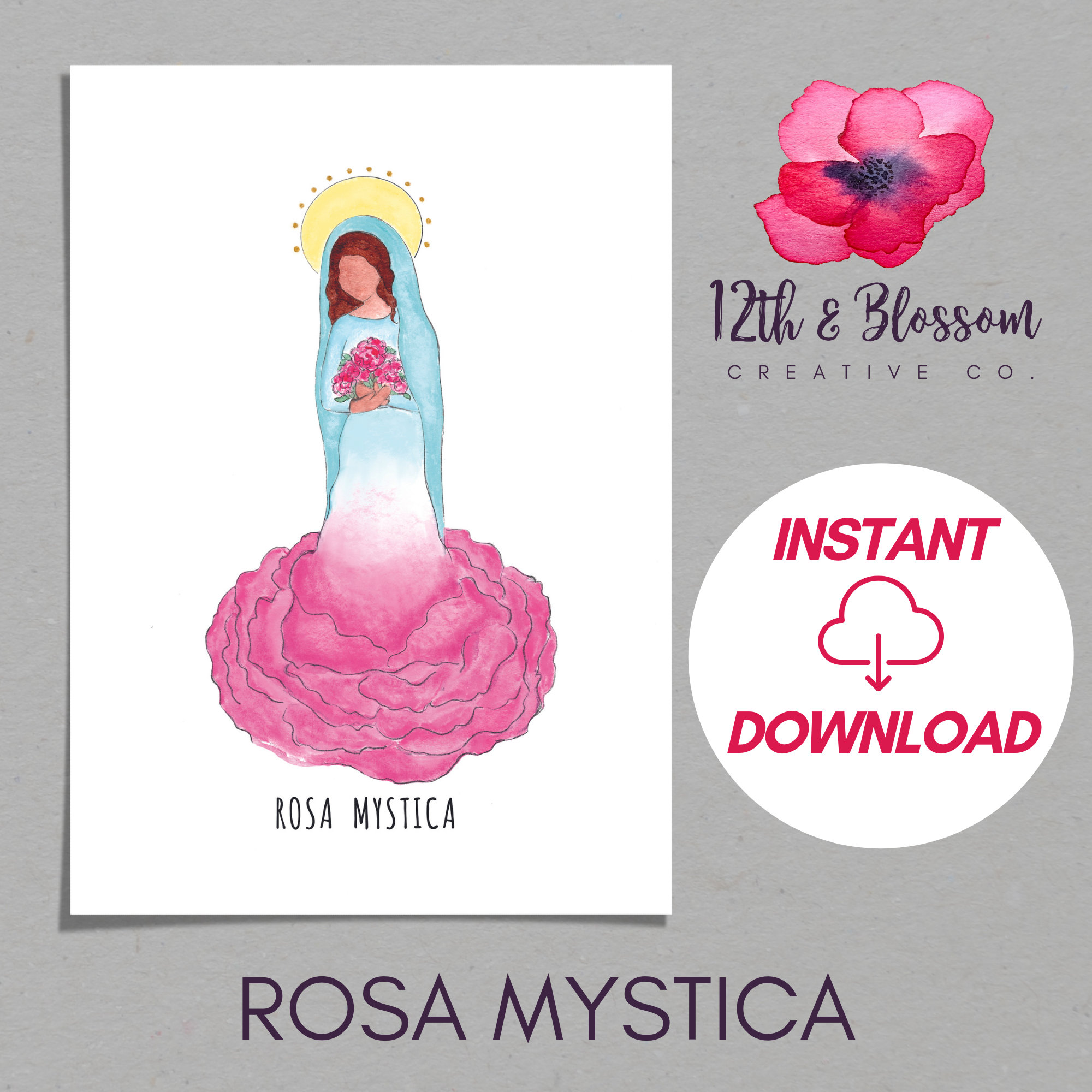 Rosa Mystica Mystical Rose Instant Download Art Print - Etsy