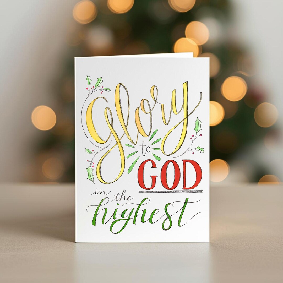 Religious Christmas Cards (set of 10 or 20), Card With Scripture, Glory ...