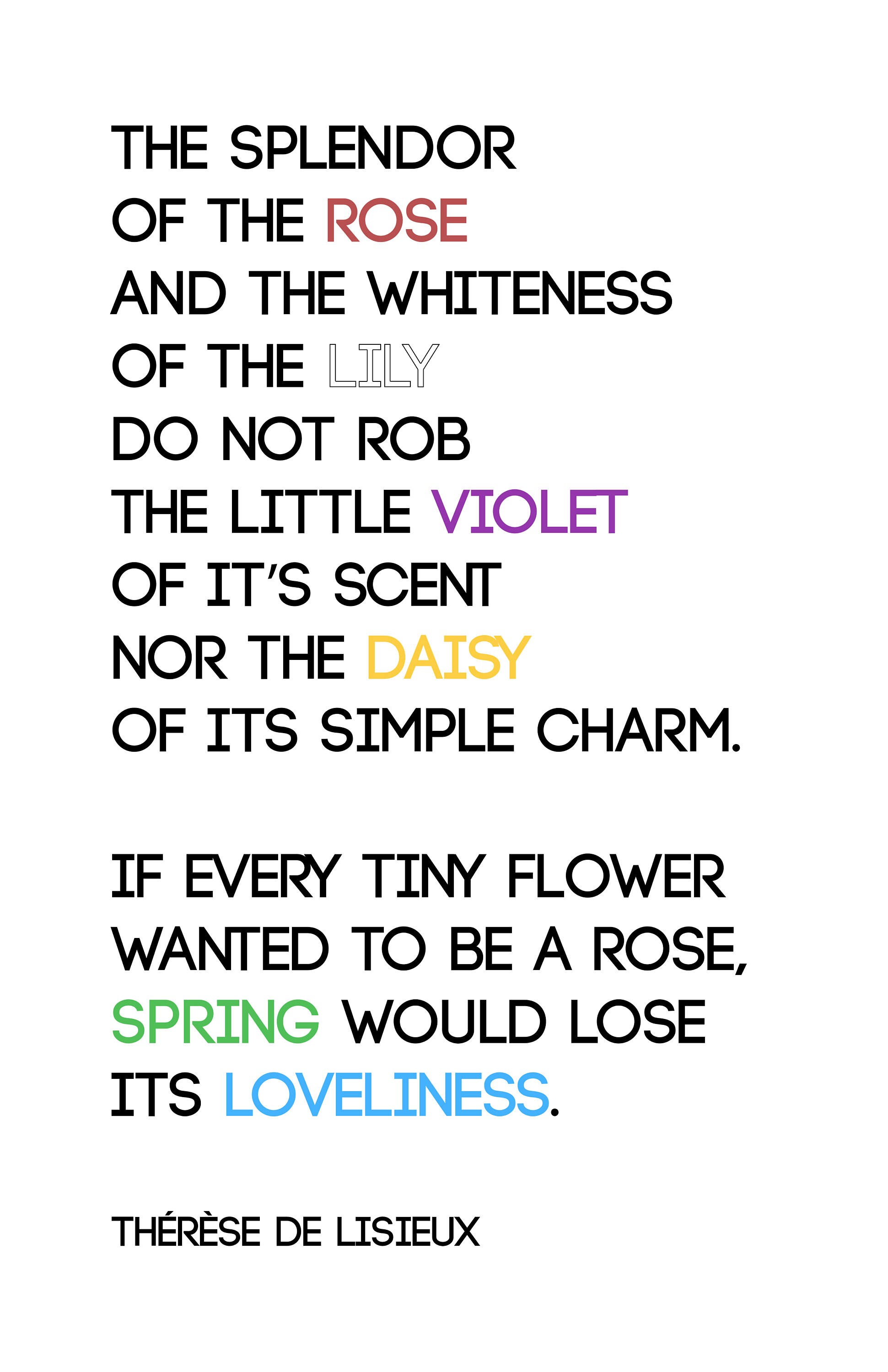 Downloadable Poster / St. Therese of Lisieux, the Little Flower Quote ...