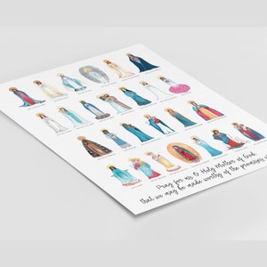Titles of the Virgin Mary 8x10 Poster, Catholic Art, Catholic Poster ...