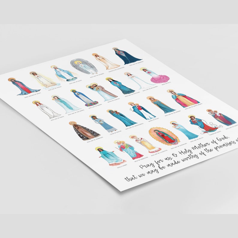 Titles of the Virgin Mary 8x10 Poster, Catholic Art, Catholic Poster ...