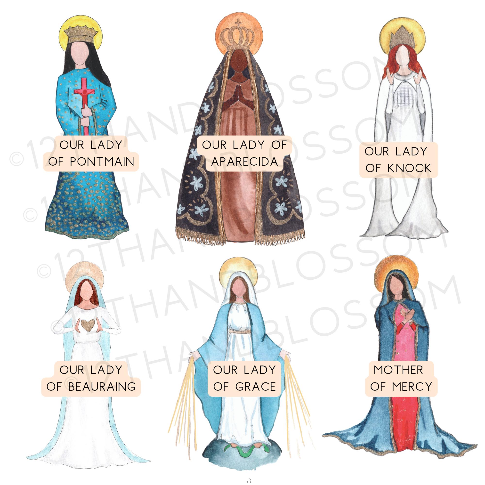 Titles of the Virgin Mary 8x10 Custom Art, Catholic Art, Catholic ...