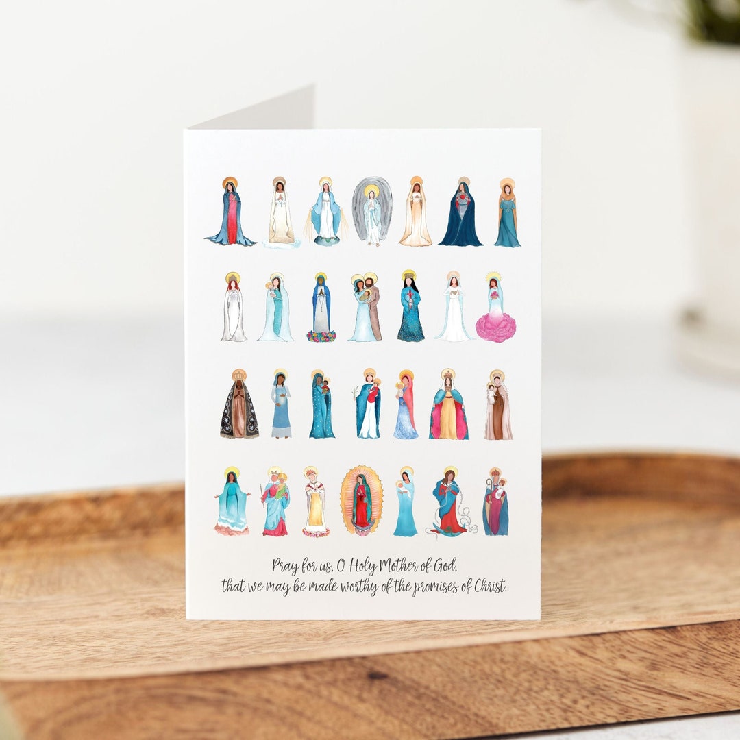 Titles of the Virgin Mary Blank Notecard Set | Catholic Note Cards ...