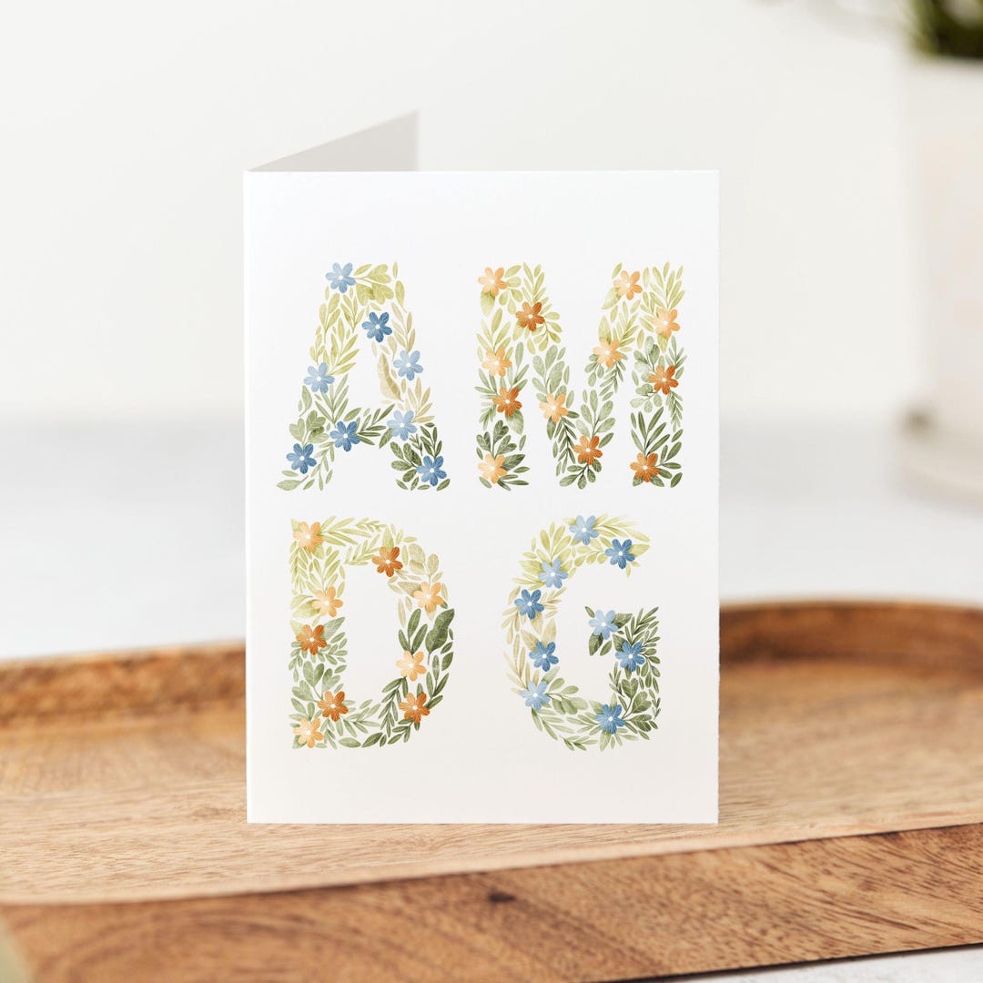 AMDG Ad Majorem Dei Gloriam Blank Notecard Set | Catholic Note Cards ...