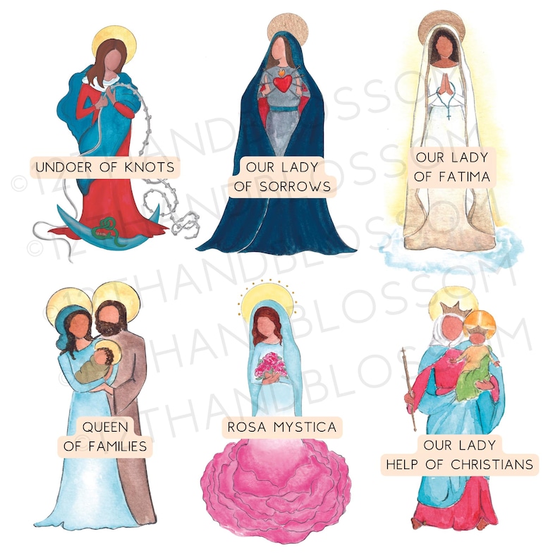 Titles of the Virgin Mary 8x10 Custom Art, Catholic Art, Catholic ...