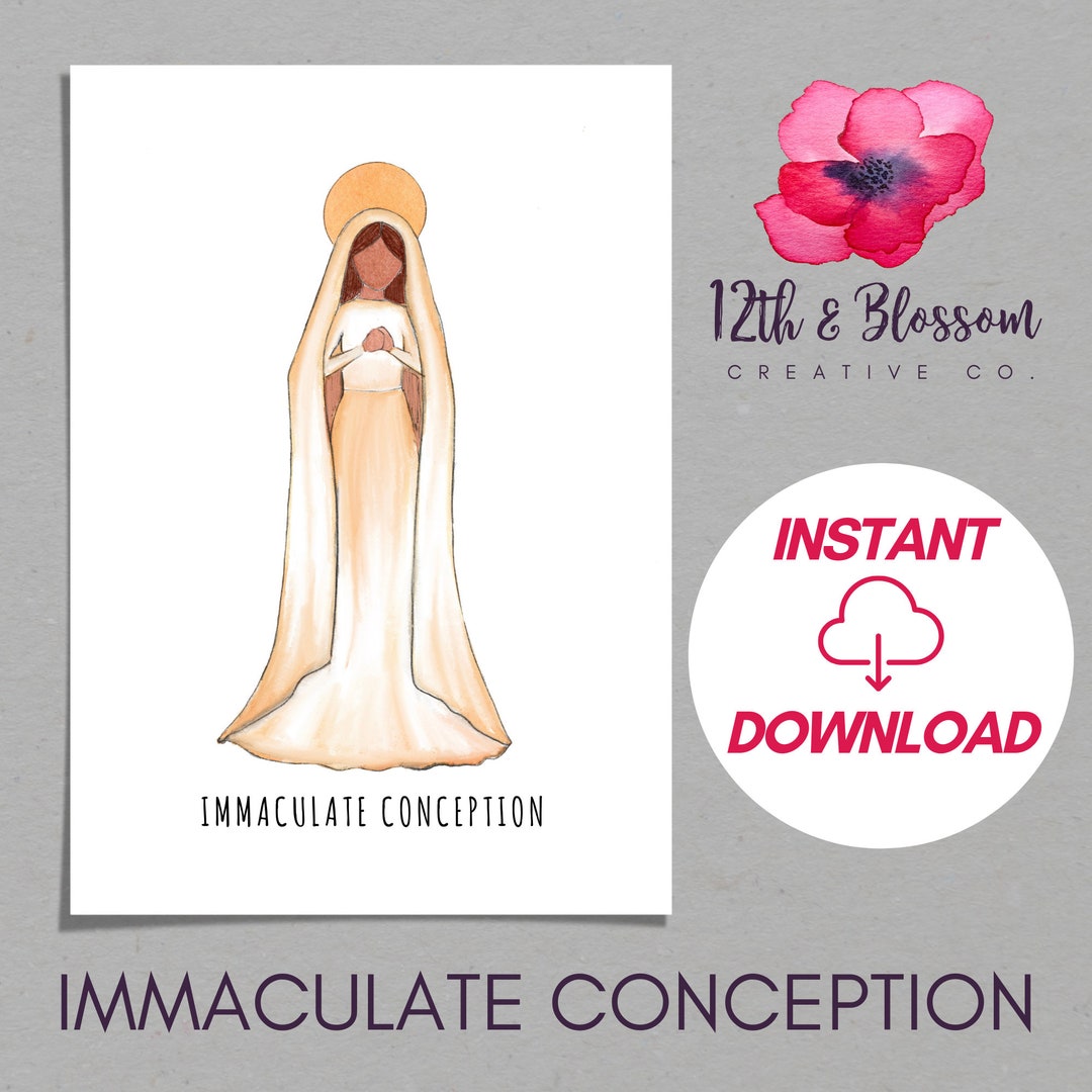 Immaculate Conception Instant Download Art Print, Titles of Mary ...