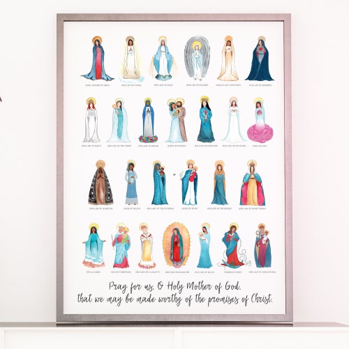 Titles of the Virgin Mary 8x10 Poster Catholic Art Catholic - Etsy