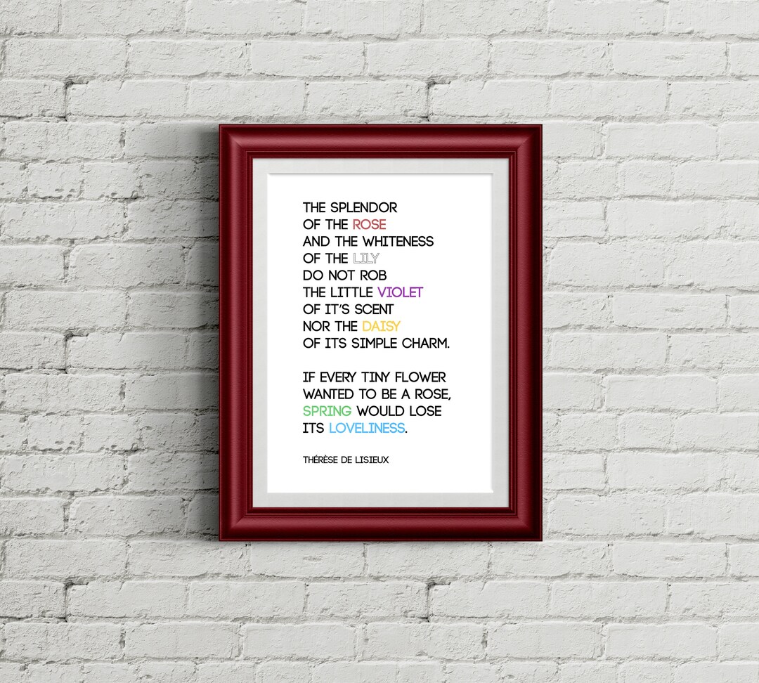 Downloadable Poster / St. Therese of Lisieux, the Little Flower Quote ...