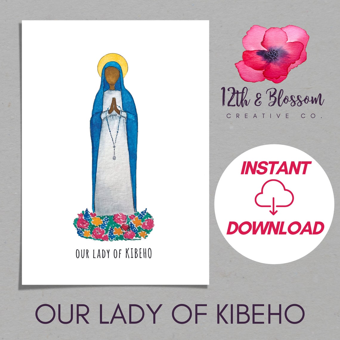 Our Lady of Kibeho Instant Download Art Print Catholic Art | Etsy