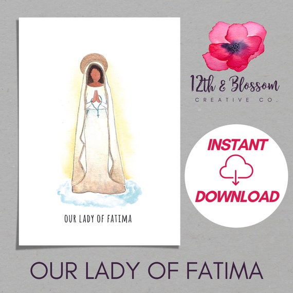 Our Lady of Fatima Instant Download Art Print Catholic Art | Etsy