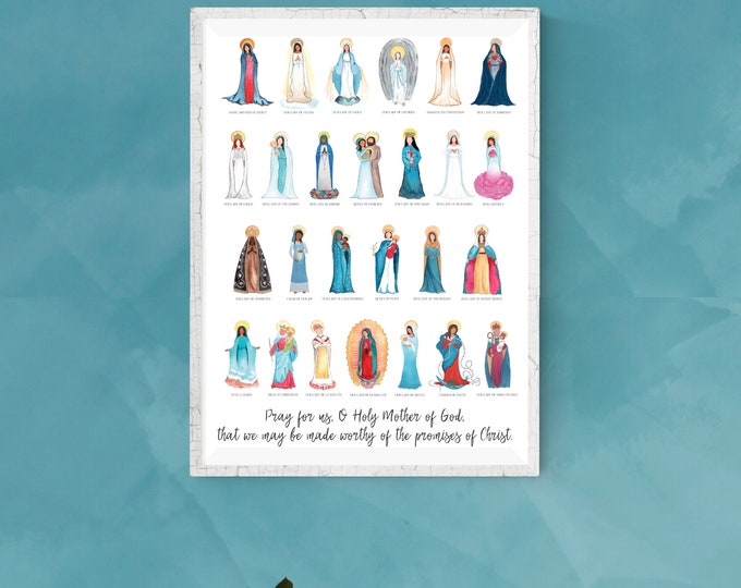 INSTANT DOWNLOAD Titles of Mary Art Print Catholic Art - Etsy