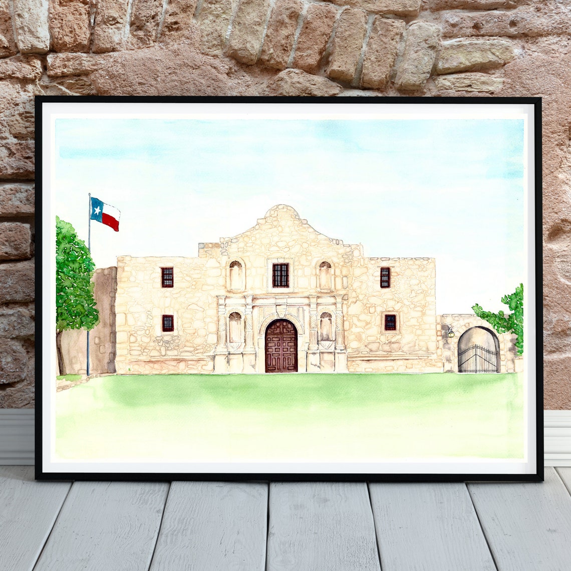 Alamo Painting Alamo Watercolor Print Texas Wall Art San - Etsy.de